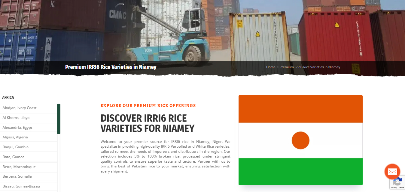 Premium IRRI6 Rice Varieties from Pakistan to Niamey